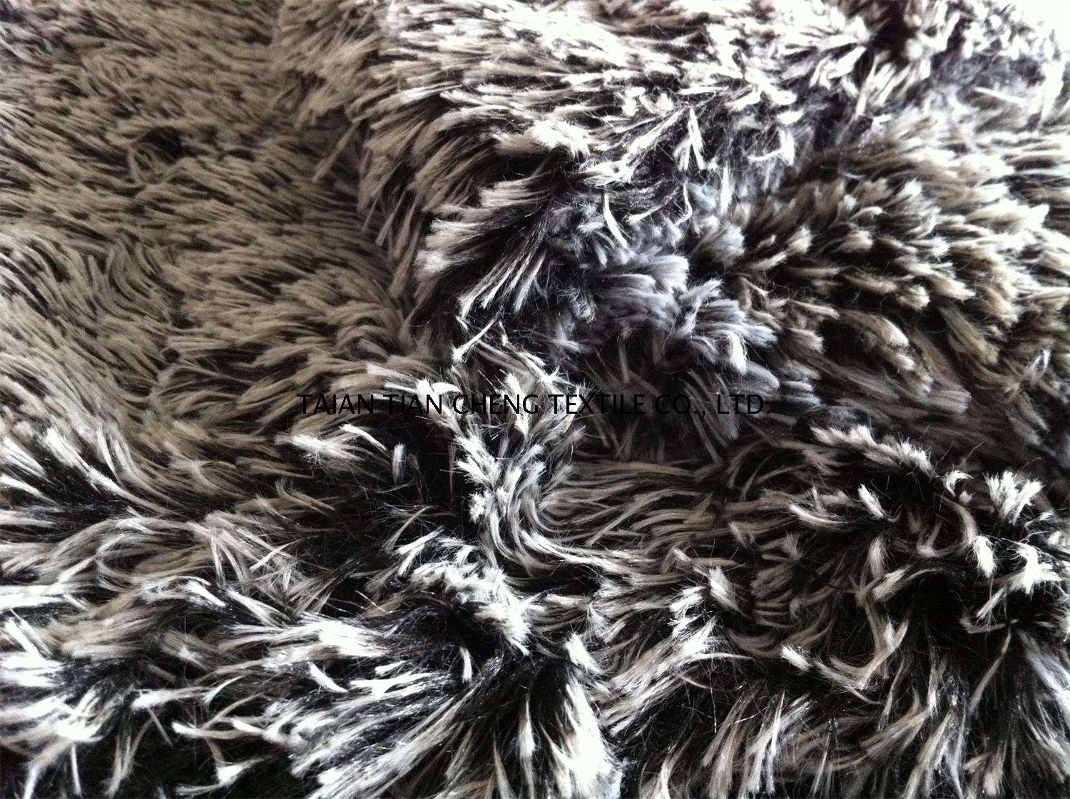 Polyester tip-dyed long-hair fake fur 550 G/M - 泰安天成纺织有限公司 Tai'an Tian ...